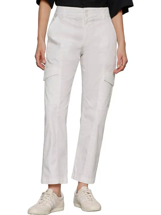Sanctuary Rebel Ankle Straight Leg Cargo Pants - Chalk White