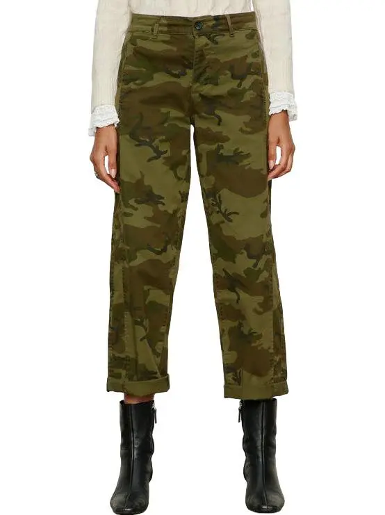 Sanctuary Boyfriend Cruiser Barrel Twill Pants - Rambler Camo Green