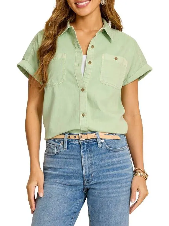 Tommy Bahama Coastal Cotton Twill Short Sleeve Shirt - Light Margarita