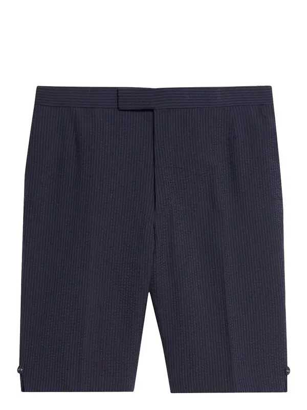 Thom Browne Wool Backstrap Fit Shorts - Navy
