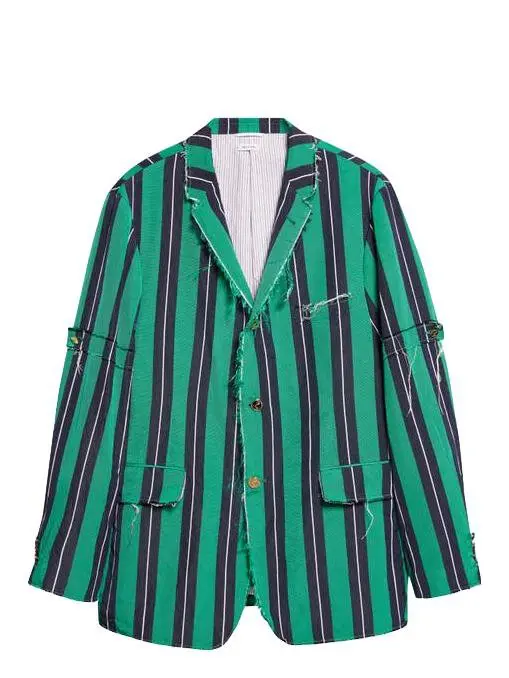 Thom Browne Unconstructed Silk & Cotton Sport Coat - Green