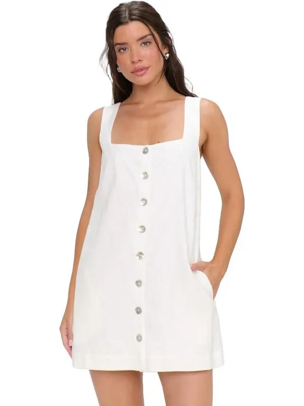 Show Me Your Mumu Everly Mini Dress - White Linen