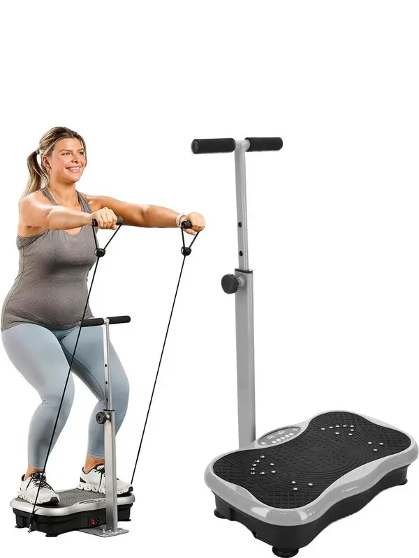 LIFEPRO Trimlite Vibration Plate Exercise Machine With Handlebars - Grey