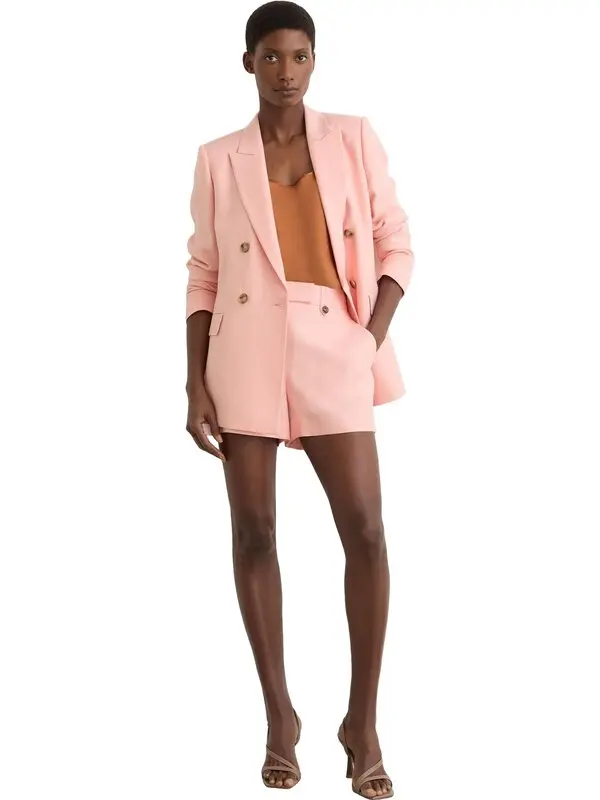 REISS Magda Mid-rise Tailored Shorts - Pink