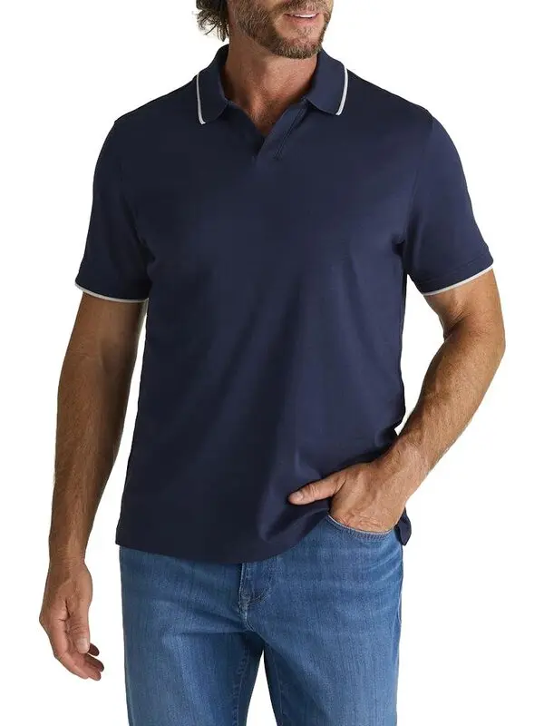 34 Heritage Riviera Tipped Pima Cotton Polo - Navy