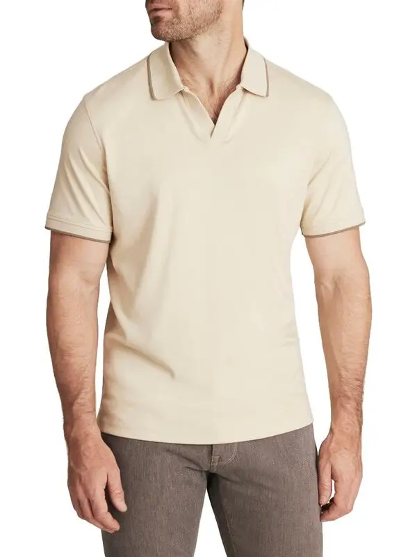 34 Heritage Riviera Tipped Pima Cotton Polo - Castle Wall