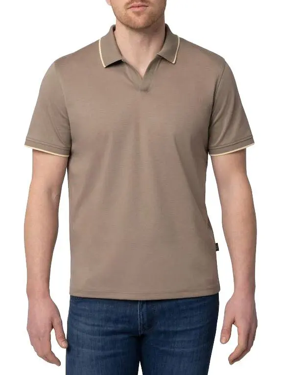 34 Heritage Riviera Tipped Pima Cotton Polo - Brindle