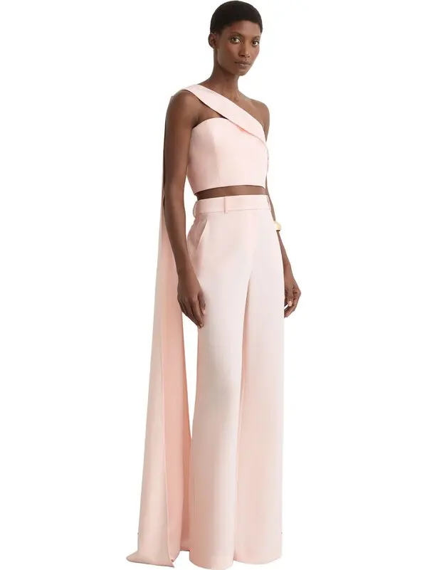 REISS One-shoulder Scarf Bustier Top - Pale Pink