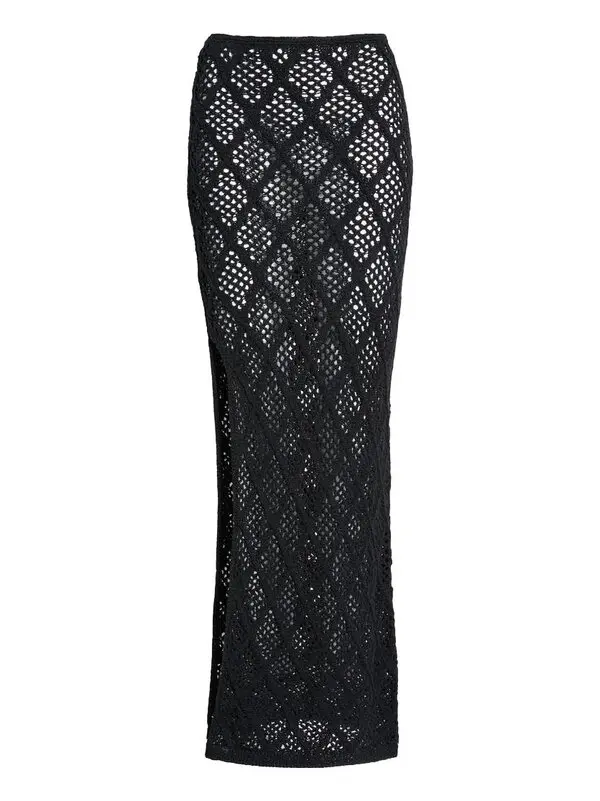 Elan Lace Maxi Skirt - Black