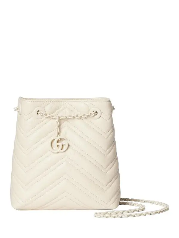Gucci Gg Marmont Nano Bucket Bag - White