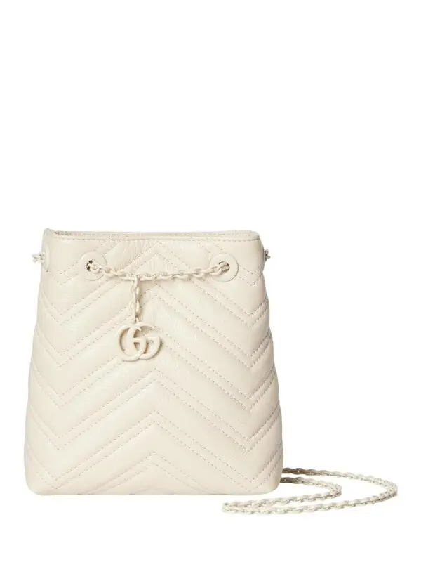 Gucci Gg Marmont Nano Bucket Bag - White