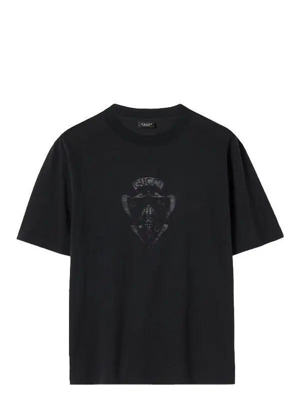 Gucci Cotton Jersey T-shirt With Devoré Detail - Black