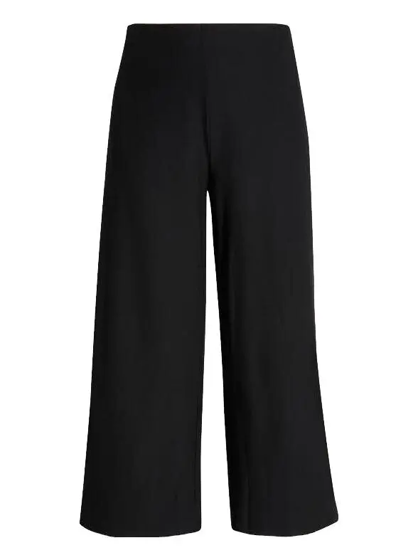 Eileen Fisher Ankle Wide Leg Stretch Pants - Black