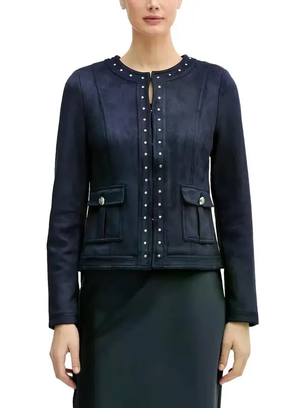 Joseph Ribkoff Studded Front-pocket Jacket - Blue