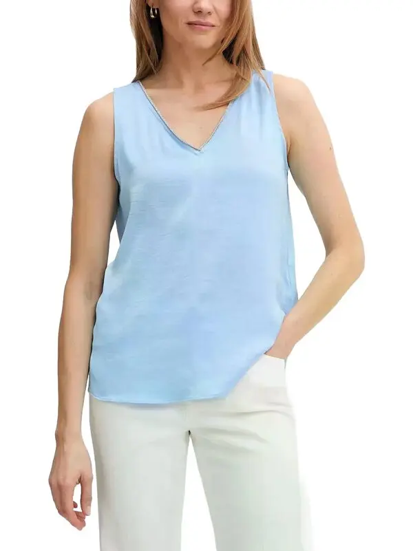 Joseph Ribkoff Embellished V-neck Top - Blue