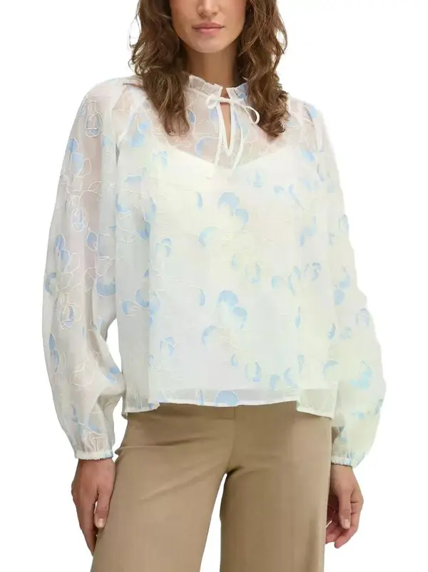 MOS MOSH Floral Ruffled Blouse - White