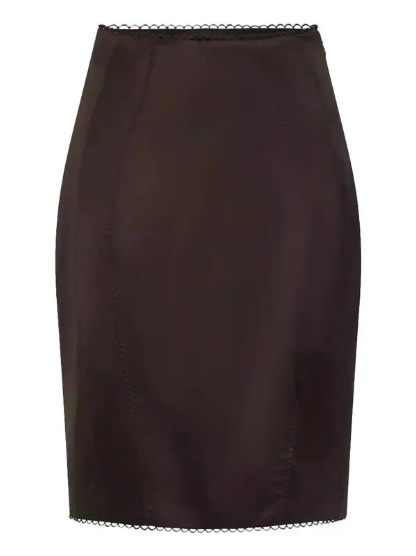 NICHOLAS Dayane Lace-trim Midi Skirt - Brown