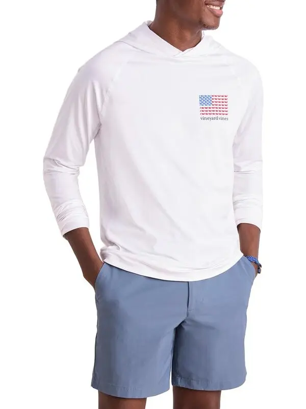 Vineyard Vines Long Sleeve Upf 50+ Rashguard - White Cap