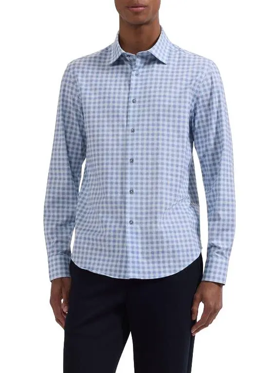 Bugatchi James Ooohcotton® Textured Gingham Check Button-up Shirt - Ether