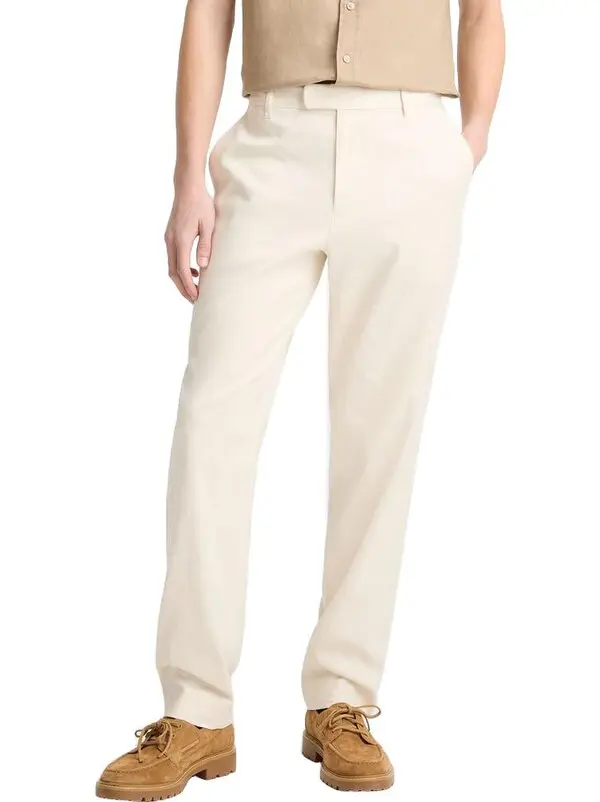 Vince Owen Linen & Cotton Blend Extended Tab Pants - Bone