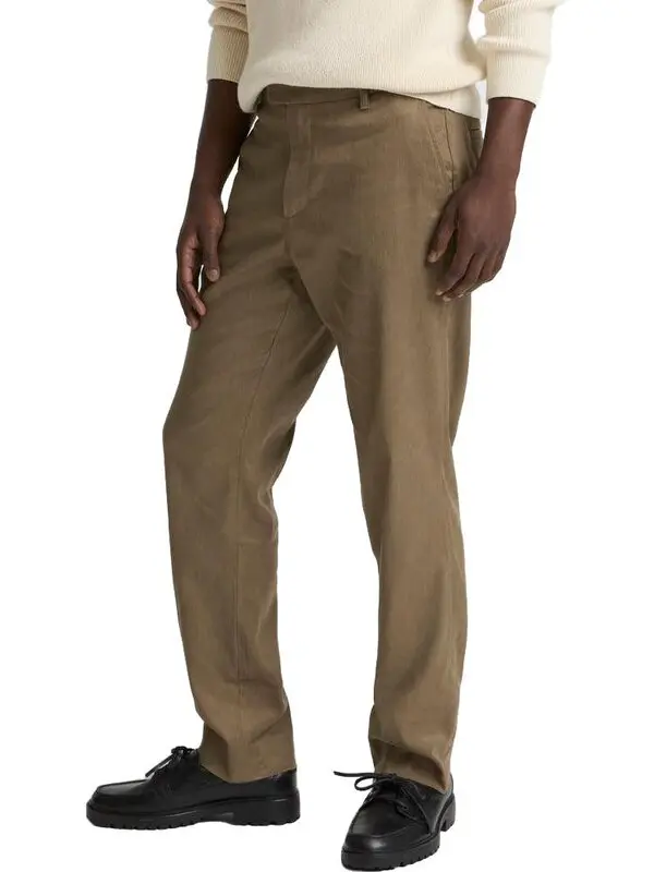Vince Owen Linen & Cotton Blend Extended Tab Pants - Kalamata