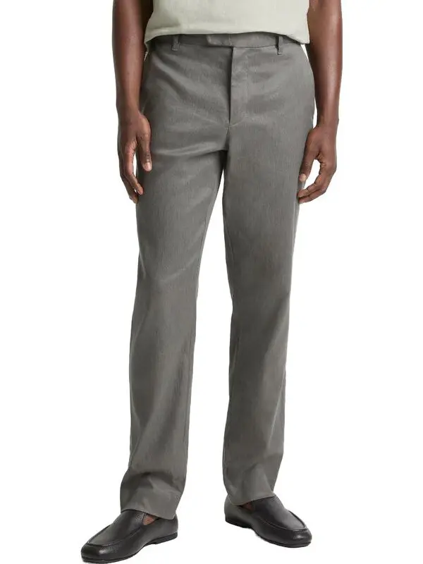 Vince Owen Linen & Cotton Blend Extended Tab Pants - Slate