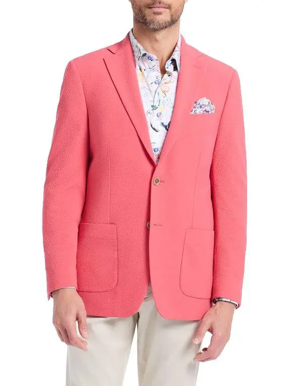Robert Graham Harston Tailored Fit Seersucker Sport Coat - Coral