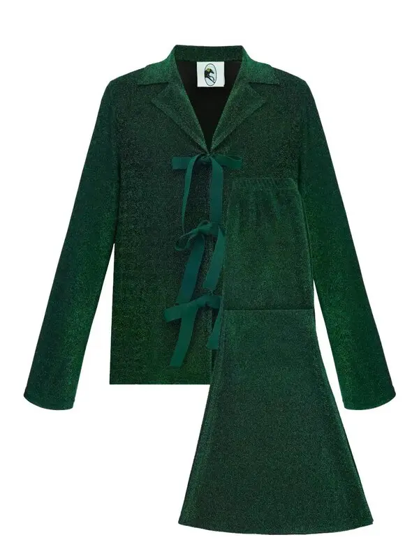 Sleeper Stardust Ribbon Lounge Suit - Green