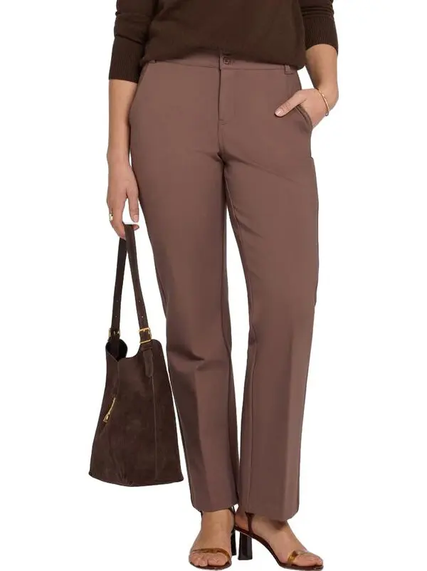 NYDJ Marilyn Straight Leg Pants - Deep Taupe