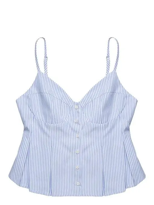Deluc Corvo Flare Camisole - Striped Light Blue