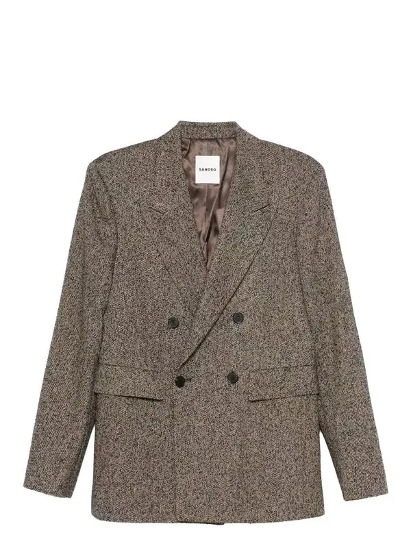 Sandro Single-breasted Blazer - Brown