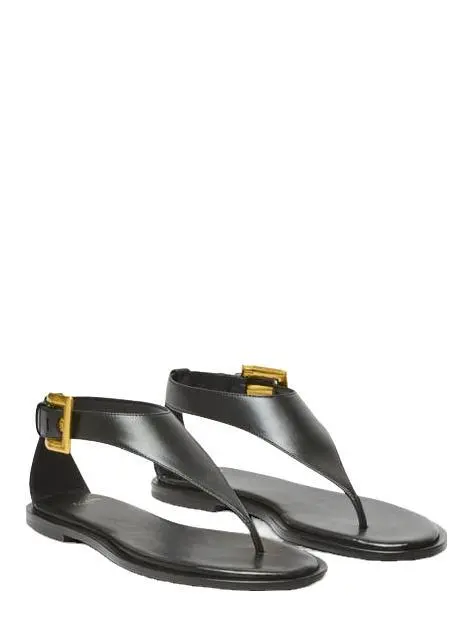 Balmain Anthem Flat Toe-post Sandals - Black