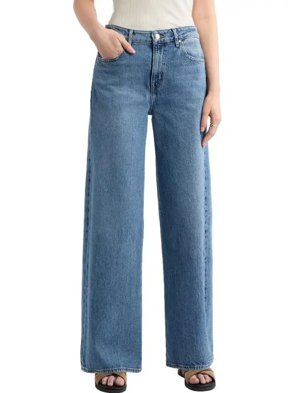 Treasure & Bond High-waist Wide-leg Jeans - Medium Wash