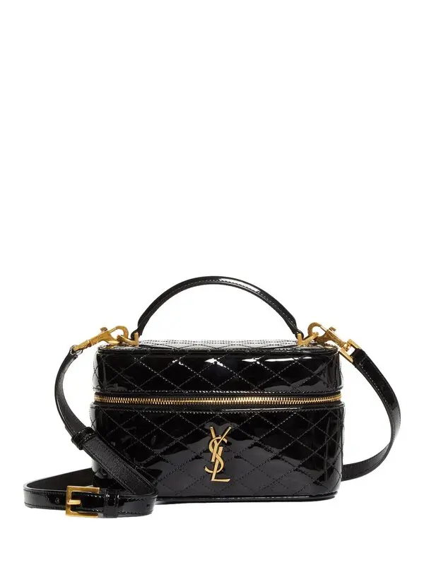 Saint Laurent Gaby Quilted Leather Vanity Case - Noir