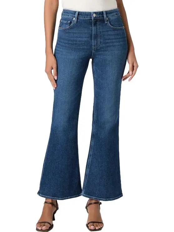 Paige Marlow Skimmer Stretch Crop Flare Jeans - Amalfi Tide