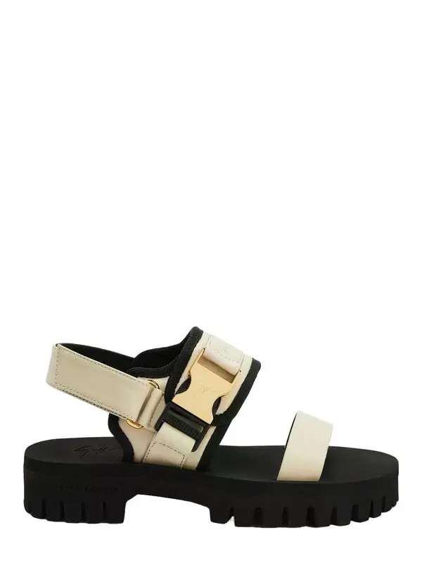 GIUSEPPE ZANOTTI Shyan Chunky Leather Sandals - Neutrals