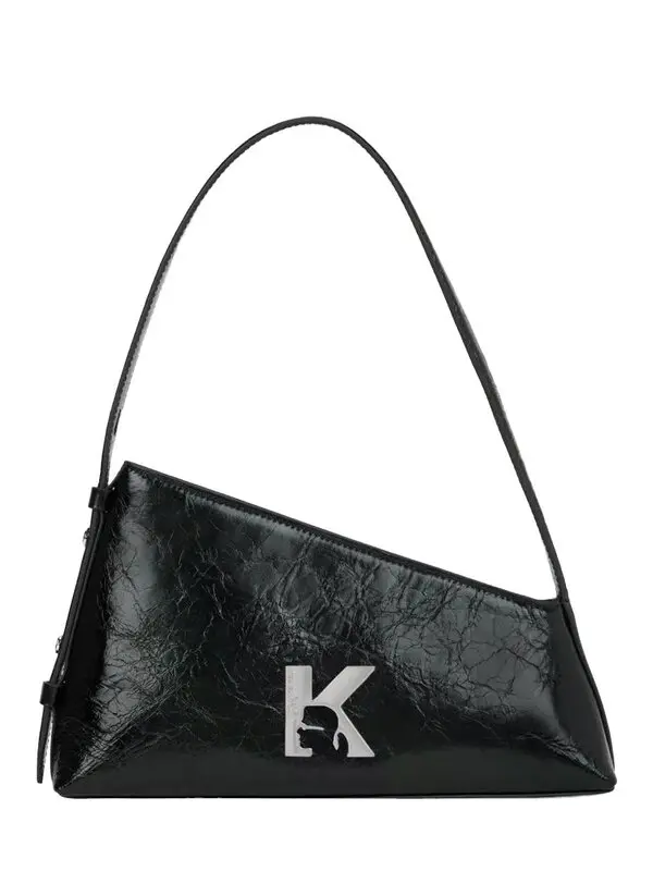 Karl Lagerfeld Leather Shoulder Bag - Black