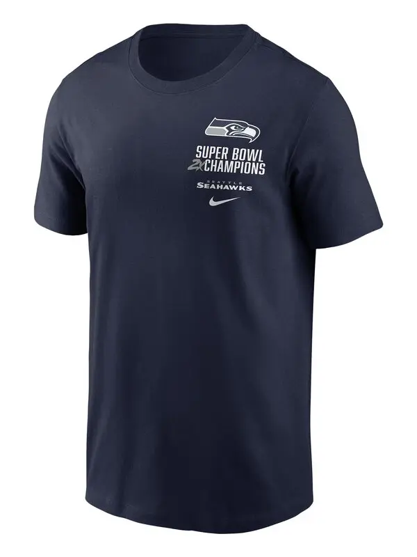 Nike Seattle Seahawks Super Bowl Lx Champions Downtown Ring Club Nfl T-shirt - Blue