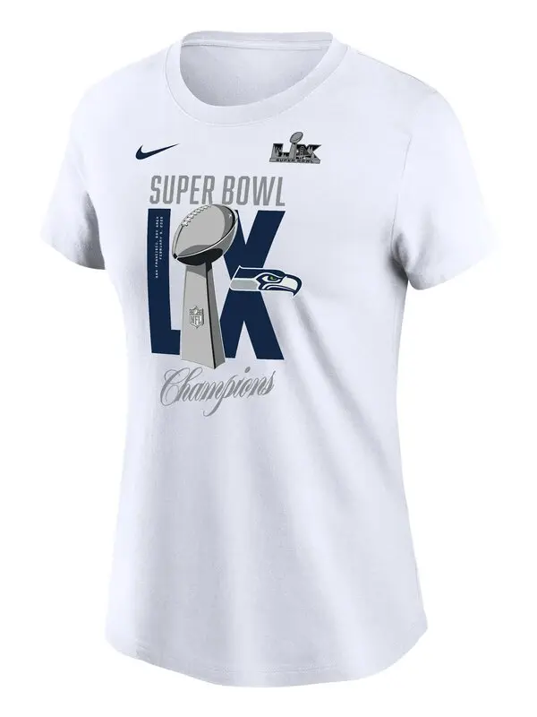 Nike Seattle Seahawks Super Bowl Lx Champions Lombardi Trophy Nfl T-shirt - White