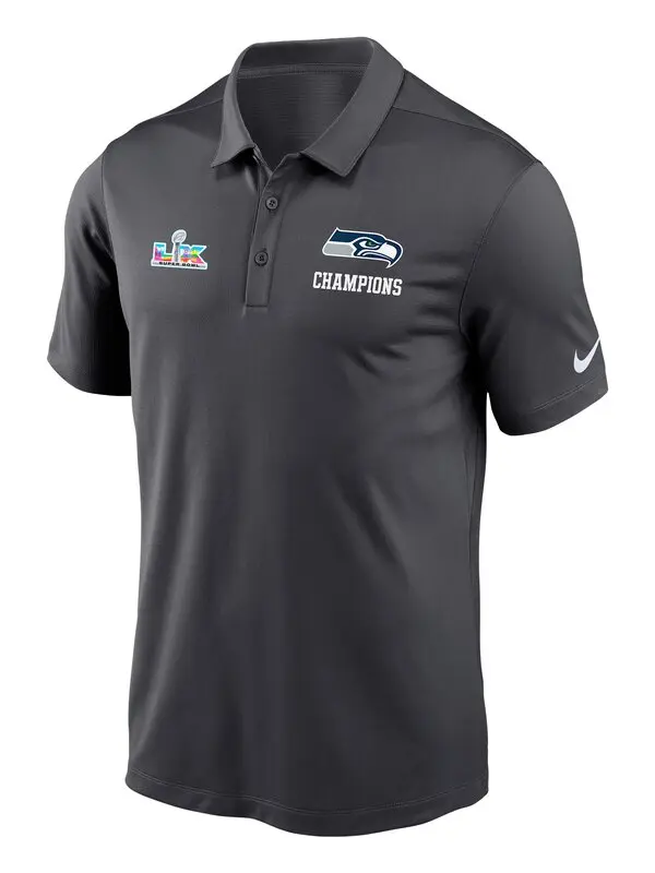 Nike Seattle Seahawks Super Bowl Lx Champions Franchise Dri-fit Nfl Polo - Grey