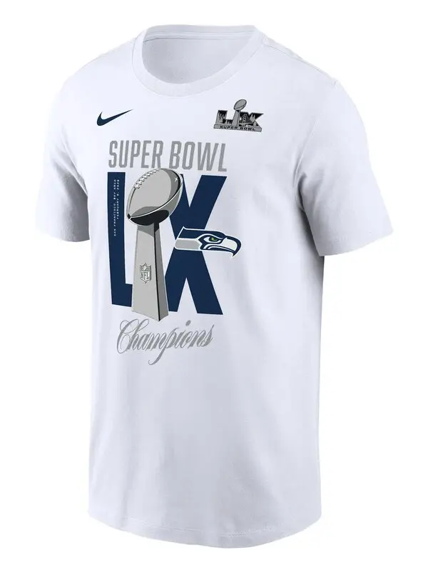 Nike Seattle Seahawks Super Bowl Lx Champions Lombardi Trophy Nfl T-shirt - White
