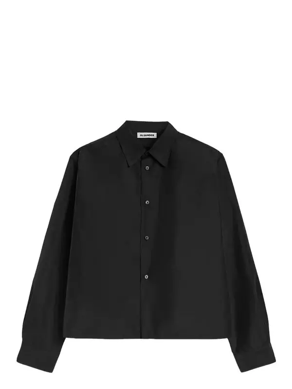 JIL SANDER Cropped Long-sleeved Shirt - Black