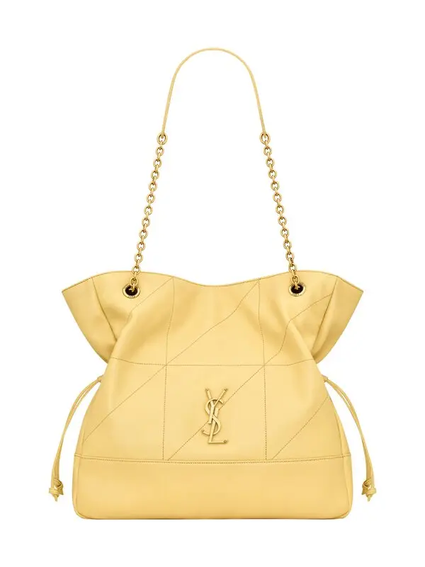 Saint Laurent Jamie Shopping Bag In Lambskin - Soft Lemon