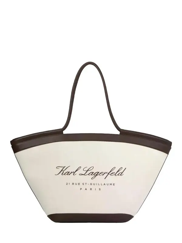 Karl Lagerfeld Large Hotel Beach Bag - Neutrals