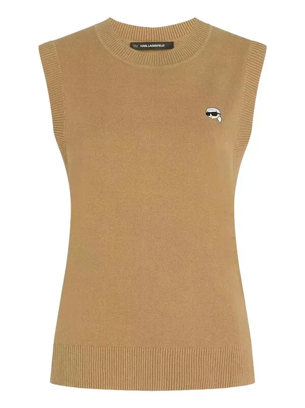 Karl Lagerfeld Logo Appliqué Vest - Neutrals