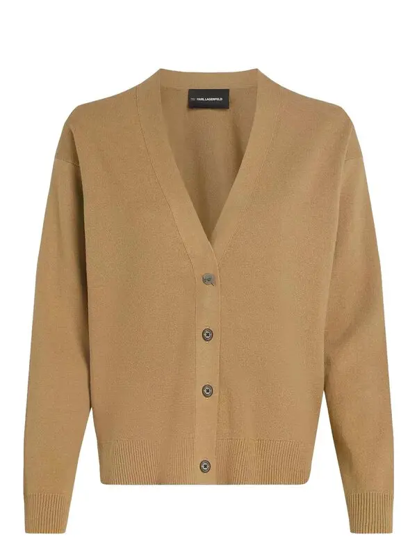 Karl Lagerfeld V-neck Cardigan - Neutrals