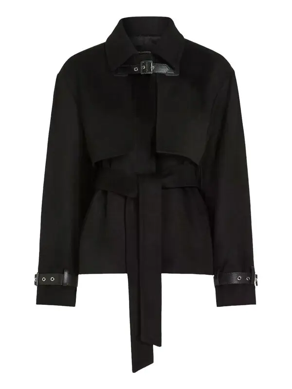 Karl Lagerfeld Belted-waist Jacket - Black