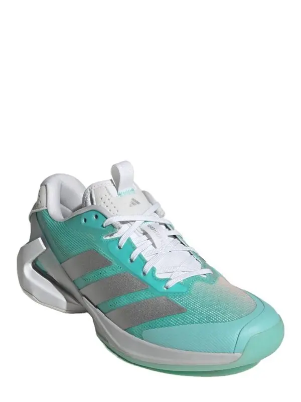 Adidas Adizero Ubersonic 5 Tennis Shoes - Flash Aqua / Silver Metallic / Blush Pink