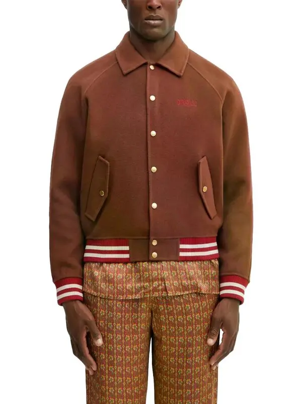 Drole De Monsieur Logo-embroidered Bomber Jacket - Brown