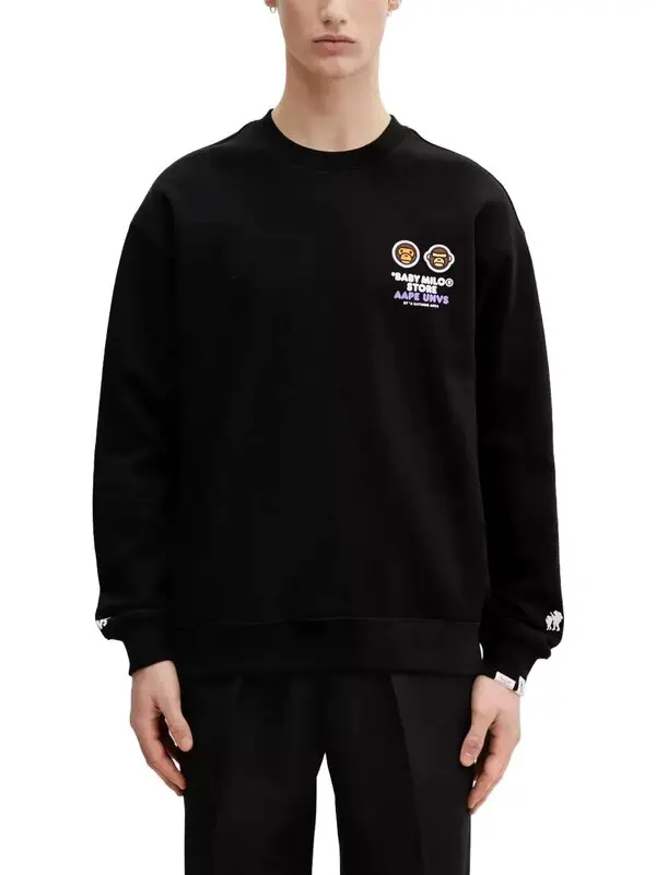 AAPE BY *A BATHING APE® X Baby Milo Store Aapeunvs Logo Patch Sweatshirt - Black